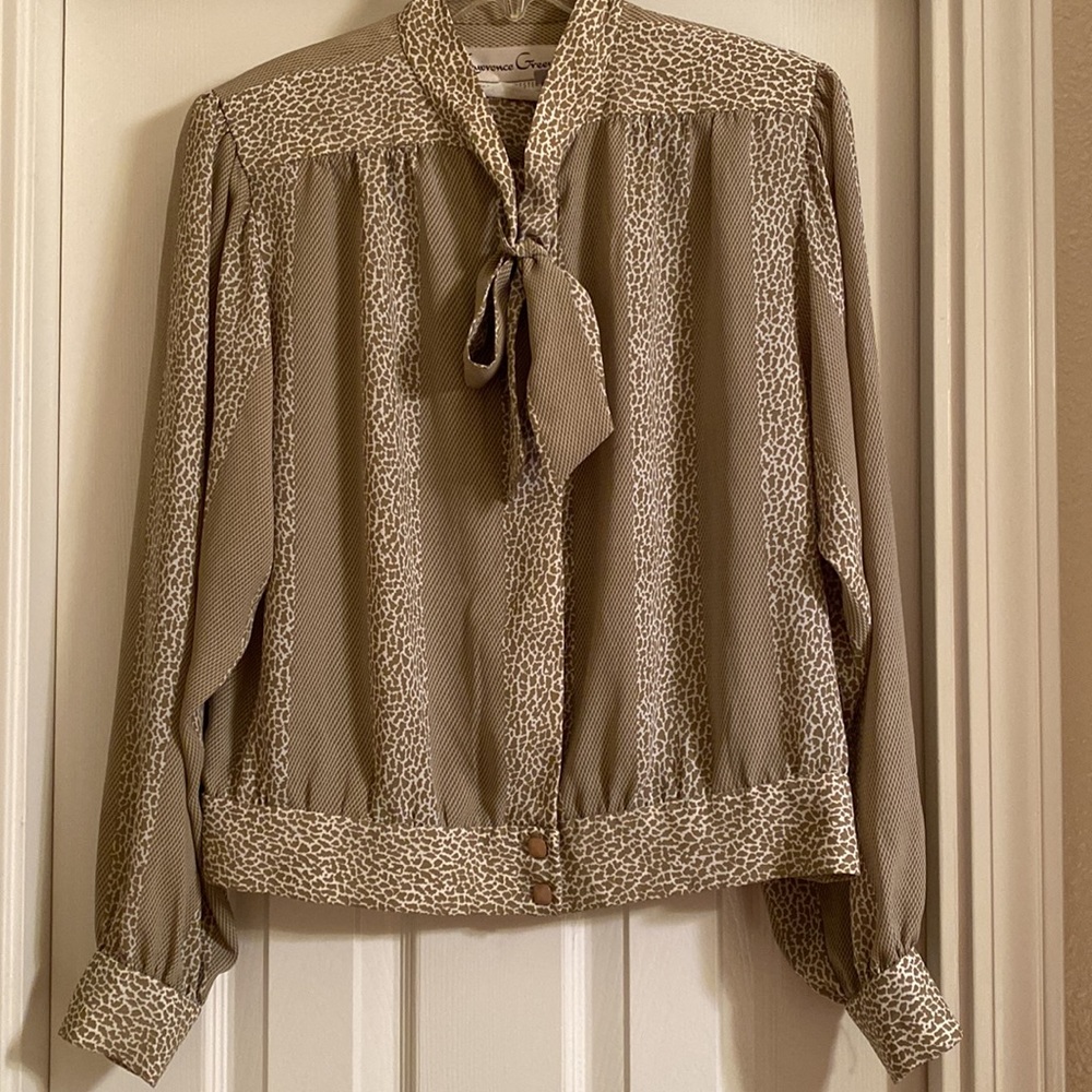 Vintage Lawrence Greer 2 Piece Animal Print Pleated S… - Gem